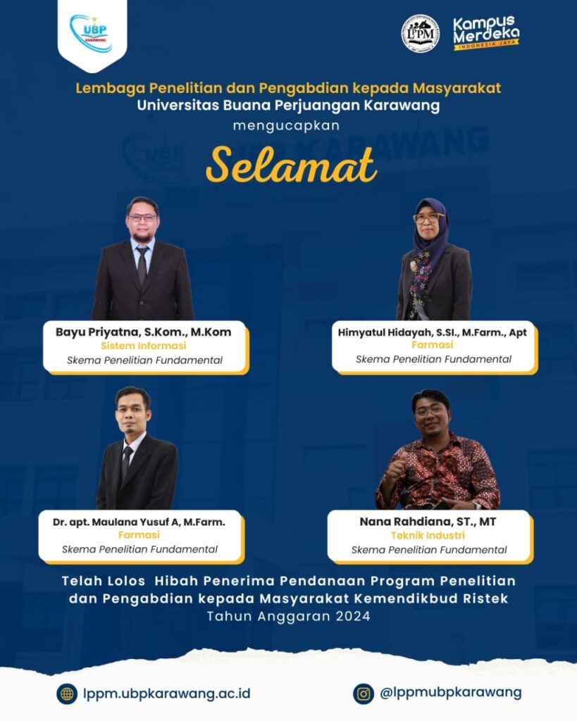 Selamat Kepada Para Dosen UBP Karawang Yang Telah Lolos Hibah Penerima Pendanaan Program ...